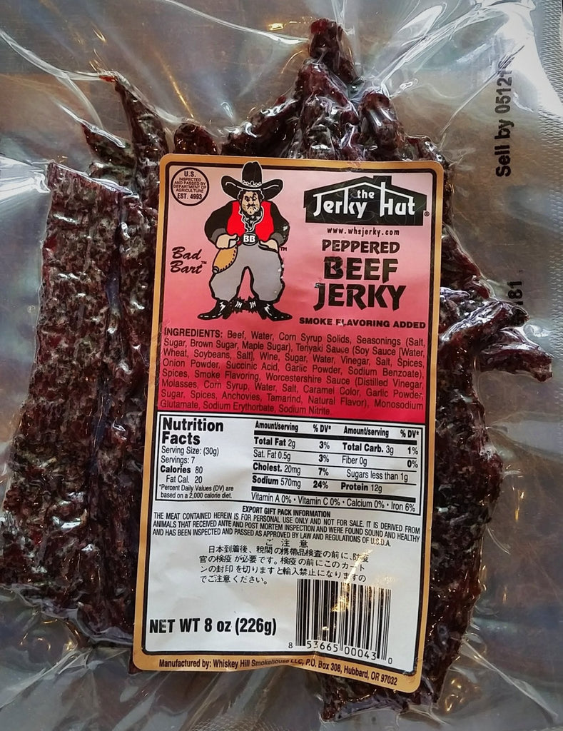 Jerky Hut Black Pepper, Beef Jerky - (Bad Bart)