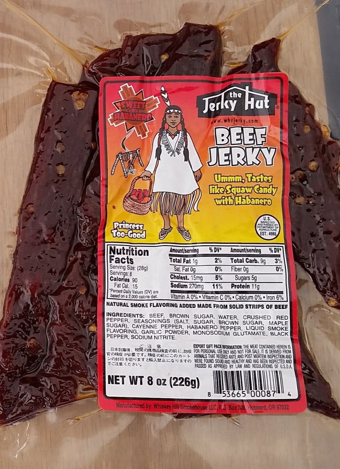 Jerky Hut Ghost Pepper w/ Sweet, Beef Jerky
